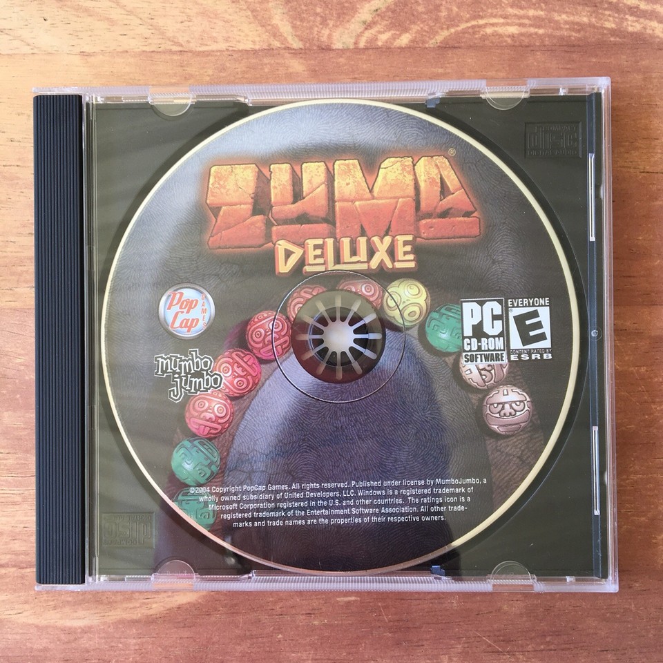ZUMA DELUXE PC CD ROM Computer Video Game Software 2004 Pop Cap Mumbo ...