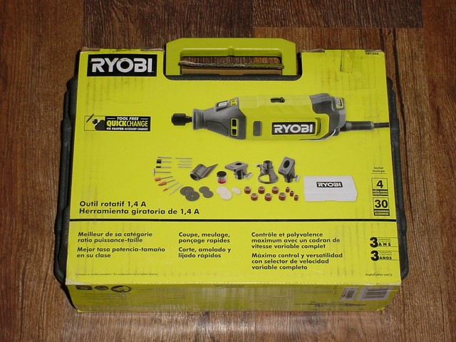 Ryobi RRT200 1.4 Amp Corded Rotary Tool Kit W/4 Attachments & 30 ...