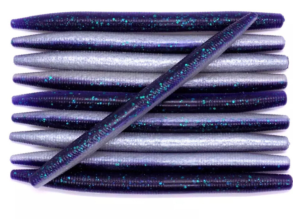 25 Count Lot 5” inch June bug Pearl Senko Style Soft Plastic Bass ...