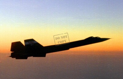 SR-71B "Blackbird" Mach 3 Trainer in Flight at Sunset12X18 Photograph ...