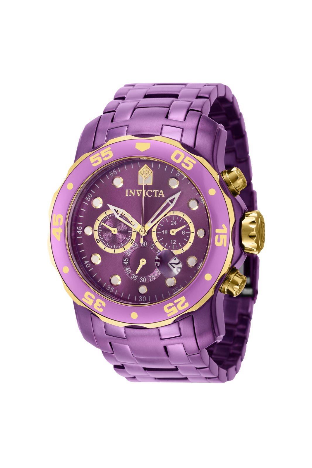 Invicta Men's Pro Diver Light Purple Yellow Gold Bezel Bracelet 40244 ...