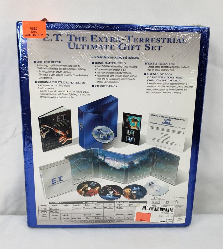 E.T. The Extra-Terrestrial (DVD, 2002, 3-Disc Set) Ultimate Gift Set ...