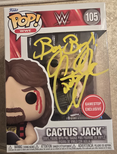 MICK FOLEY CACTUS JACK AUTOGRAPH SIGNED POP! FIGURE NIB JSA BANG BANG ...