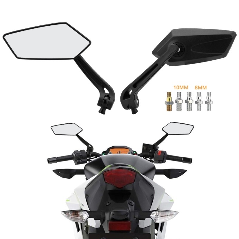 Motorbike Rearview Side Mirrors Angle Adjustable Motorcycle Rearview ...
