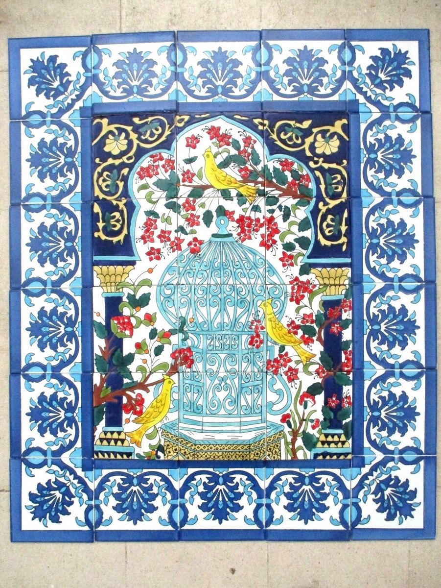 Ceramic Tile Wall Murals Poster Ancient Mosaic Ceramic Tile Pattern.