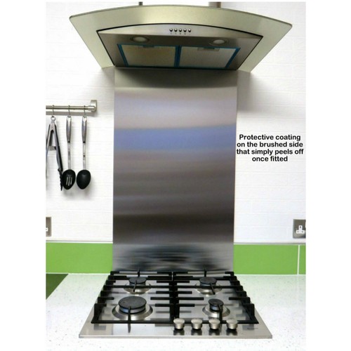 Splashback Brushed Stainless Steel Cooker SPLASH BACK 600 x 600 x 0.9mm ...