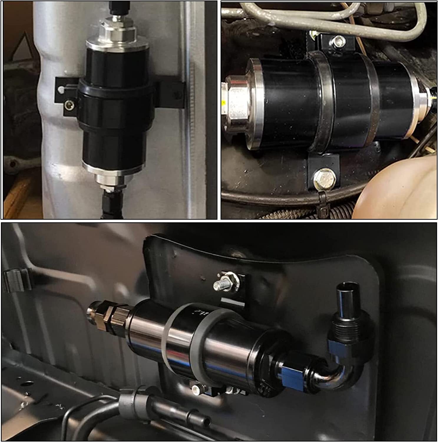 50mm Single Clamp Cradle Fuel Pump Bracket Fuel Filter Mounting Black ...