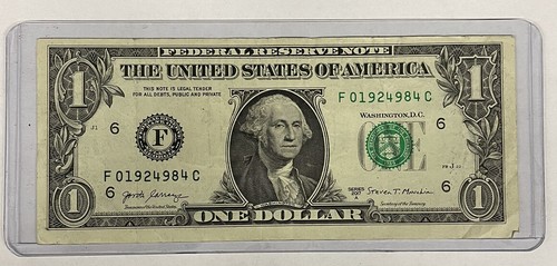 2017A $1 bill error black ink serial number Contamination Mismatched ...