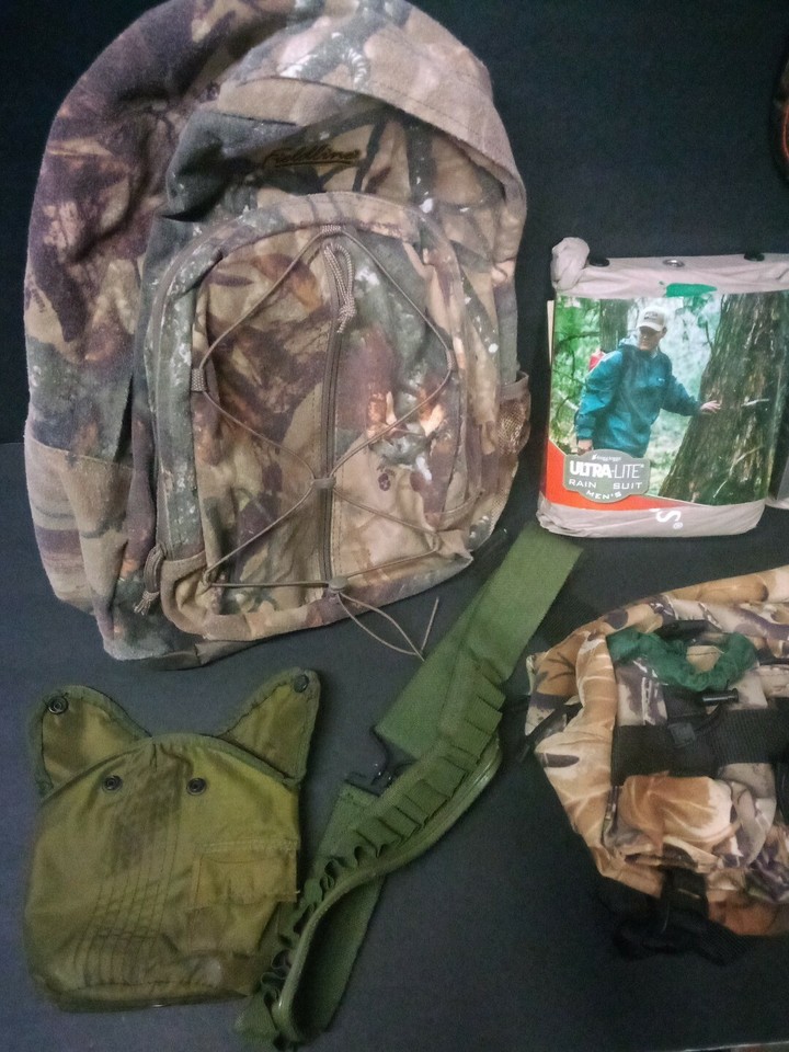 Hunting Camping Gear Lot Fieldline Backpack FroggToggs Mossy Oak CAMO ...