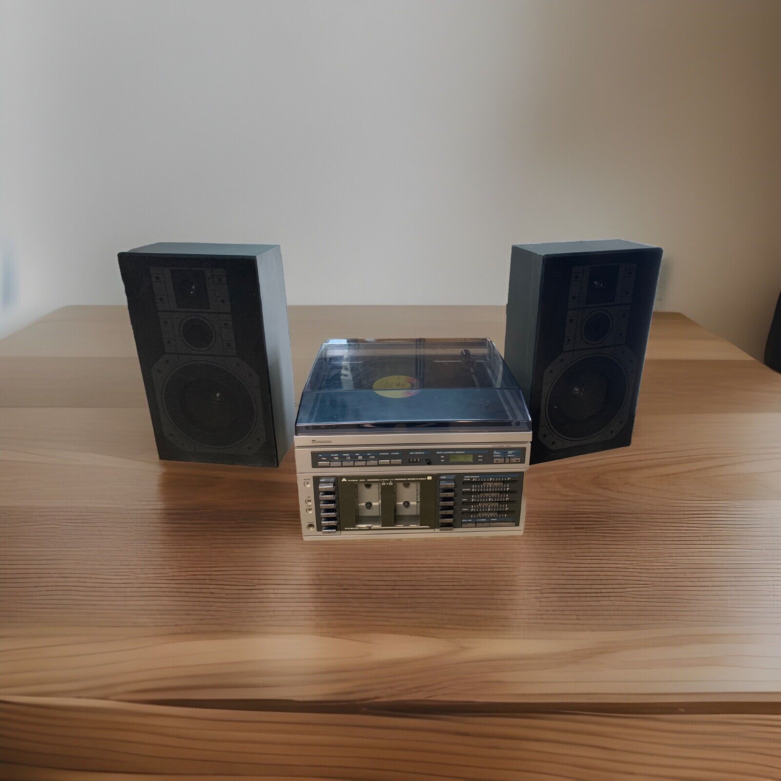 Sears Stereo AM/FM Radio Cassette Deck Record Player With Speakers ...