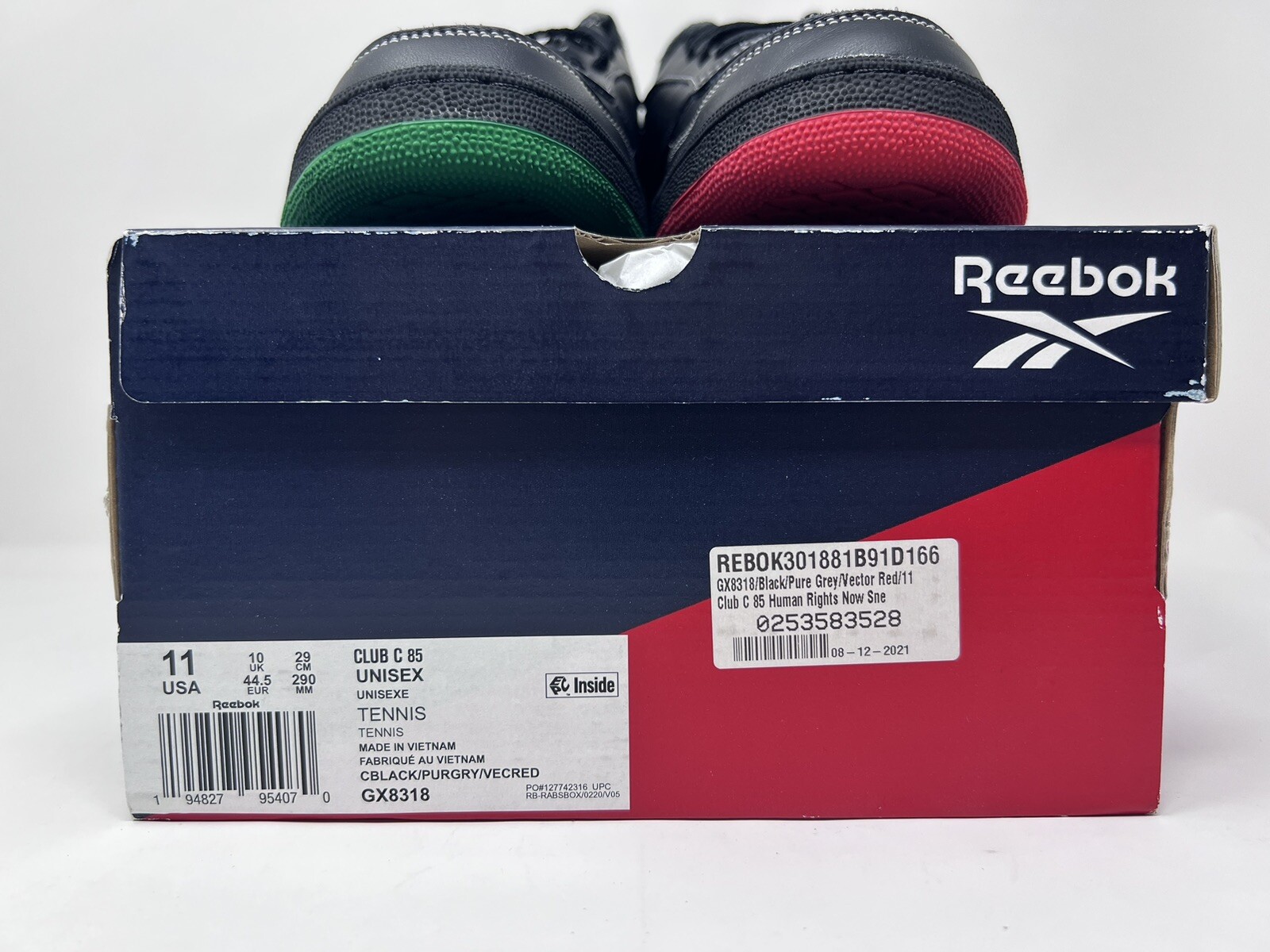 Reebok Club C 85 GX8318 Mens Black Leather Lifestyle Sneakers Shoes SZ ...