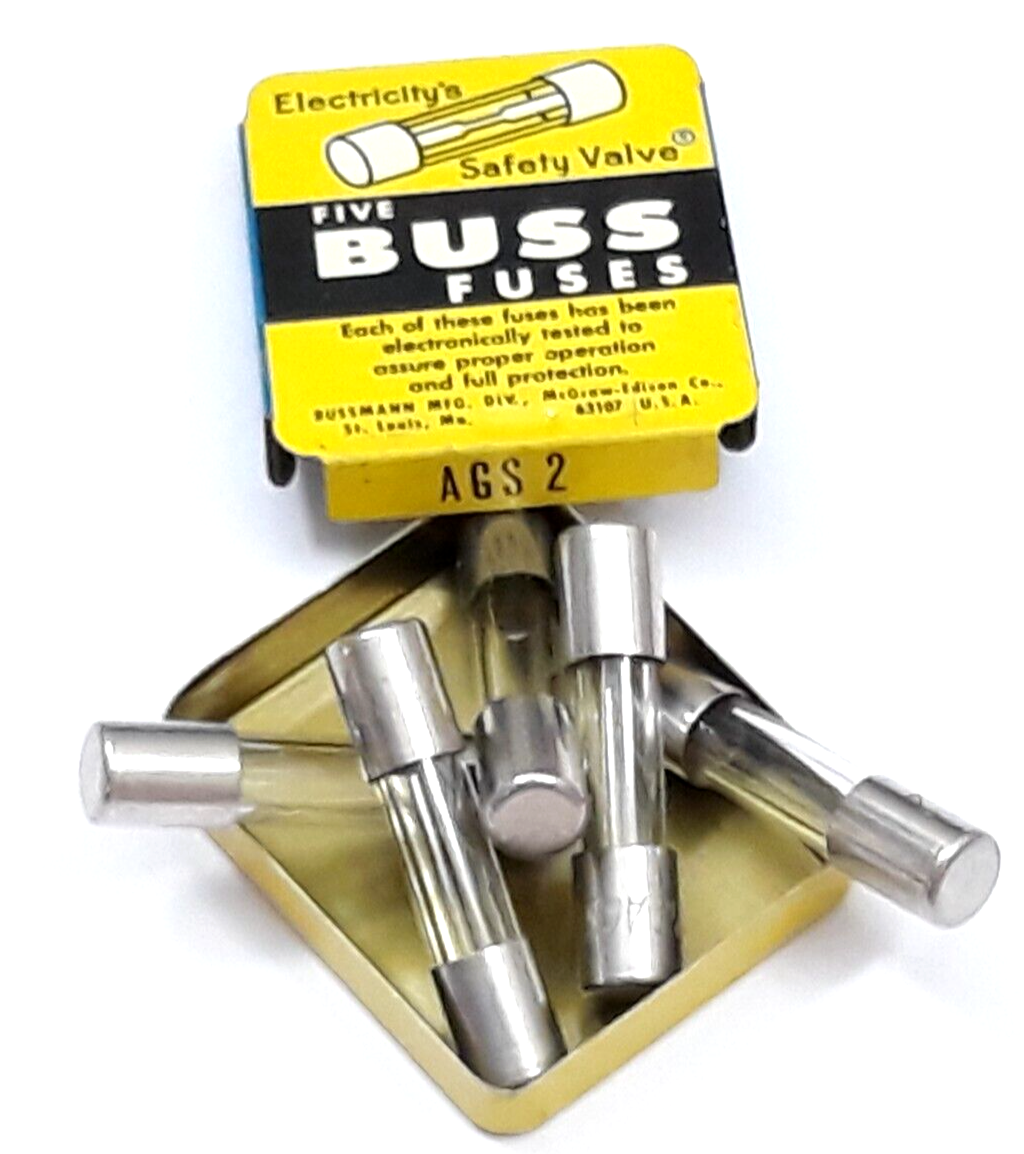 LOT OF 5 EACH AGS 2 AGS2 BUSS BUSSMANN FUSES AIRCRAFT | eBay