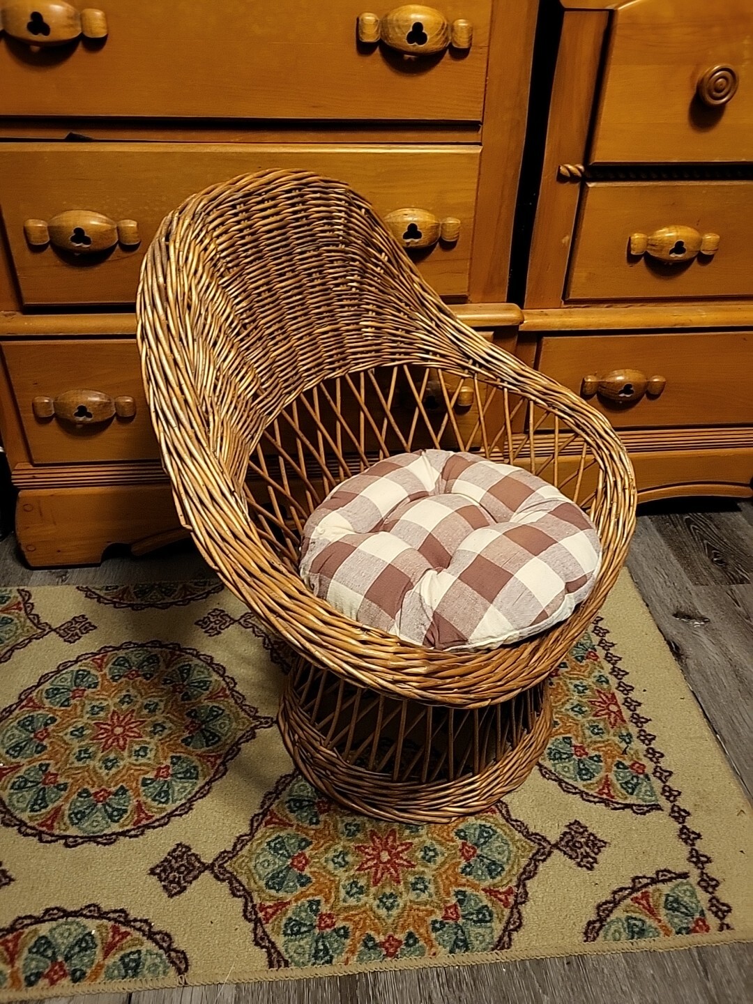 Vintage Wicker Childs Bucket Chair Boho MCM 25” Tall, 20” Wide, 12" At ...