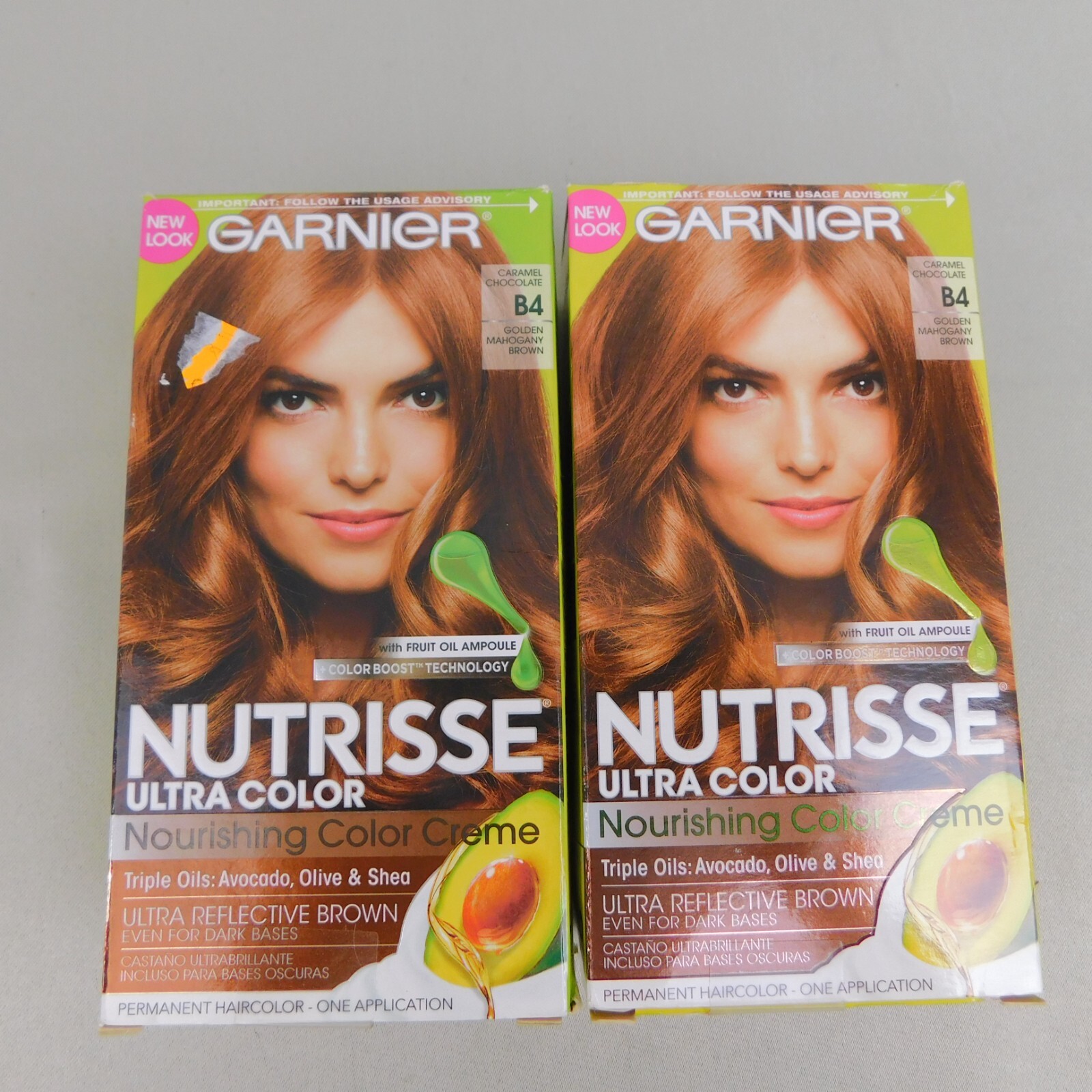 2 Boxes Garnier Nutrisse Ultra Nourishing Hair Color B4 Caramel ...