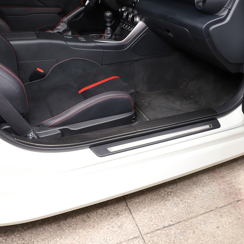 4PCS Carbon Fiber Interior Door Sill Bar Trim For Toyot@ GR86 Subaru ...