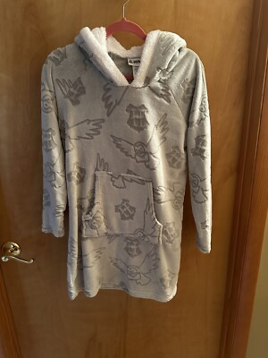 Harry Potter Girls Hedwig Owl Robe Soft Plush Hooded Pull Over Coverup ...