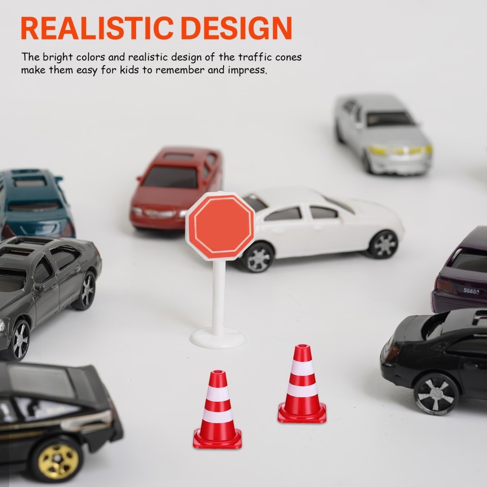 30 Pcs Small Traffic Cone Mini Miniature Construction Cones Theme ...
