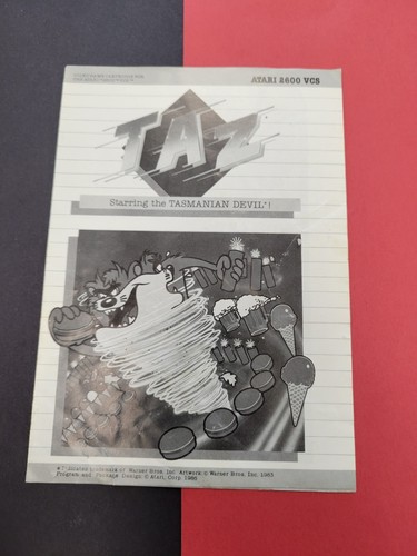 TAZ Atari 2600 Game Instructions Manual Only 1983 | eBay