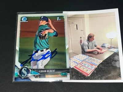 Logan Gilbert Seattle Mariners Auto Signed 2018 1st Bowman Chrome - | eBay