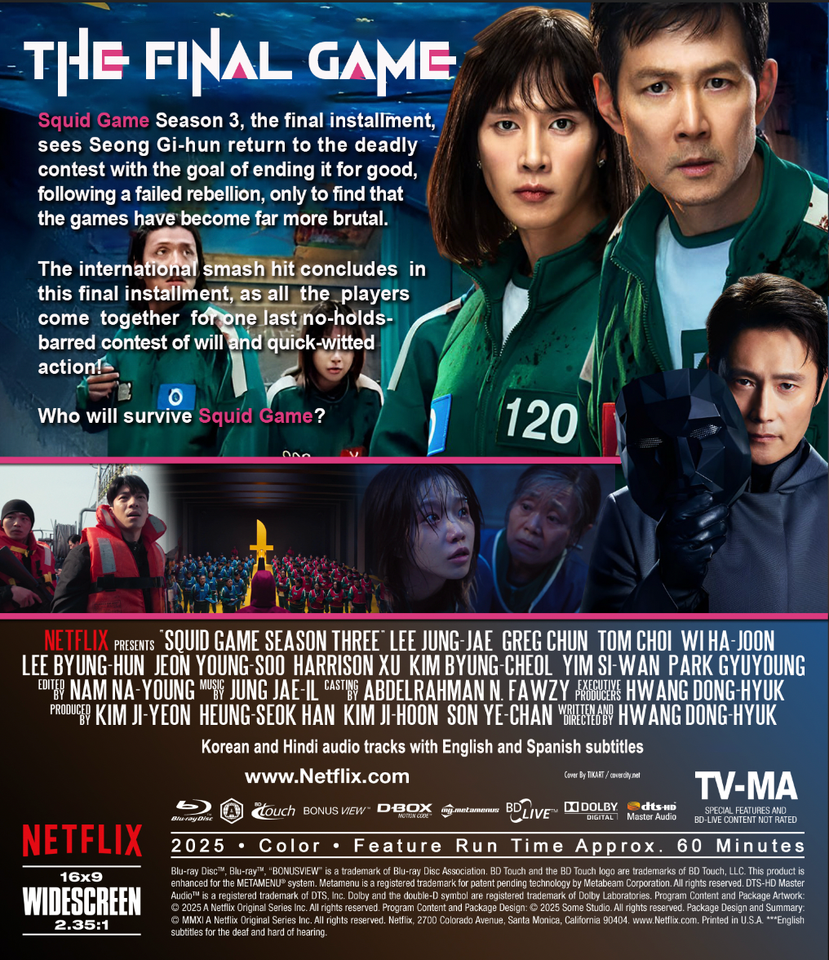 Squid Game 3 (Blu-ray) Korean Audio / English Subtitles New! USA SELLER ...