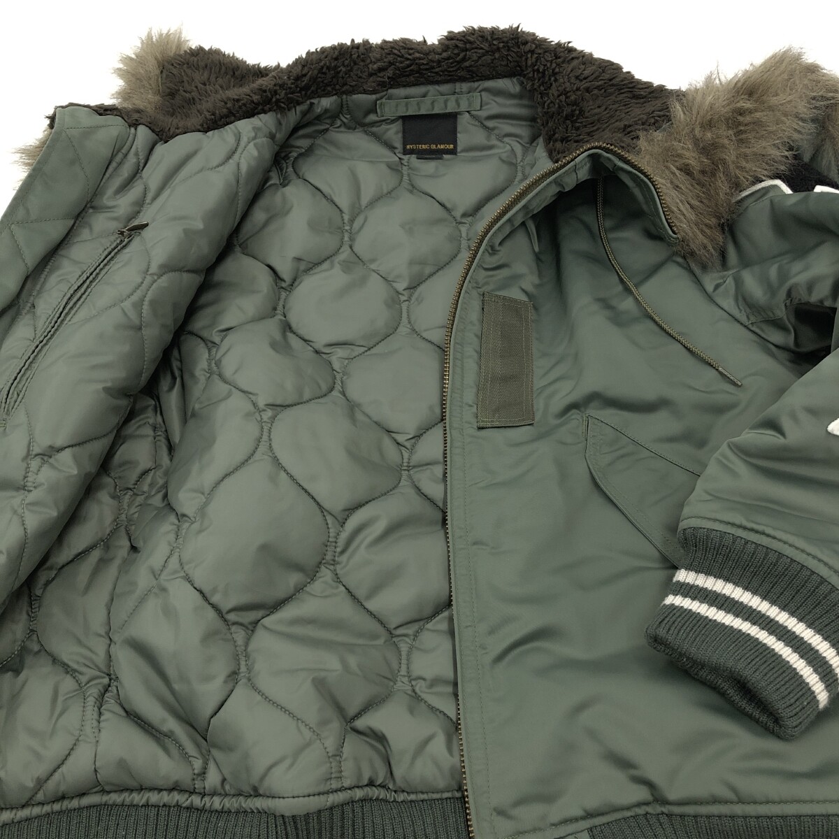 Men's Hysteric Glamour Star Patch N-2B Jacket S Khaki Nylon Primaloft Outerwear | eBay