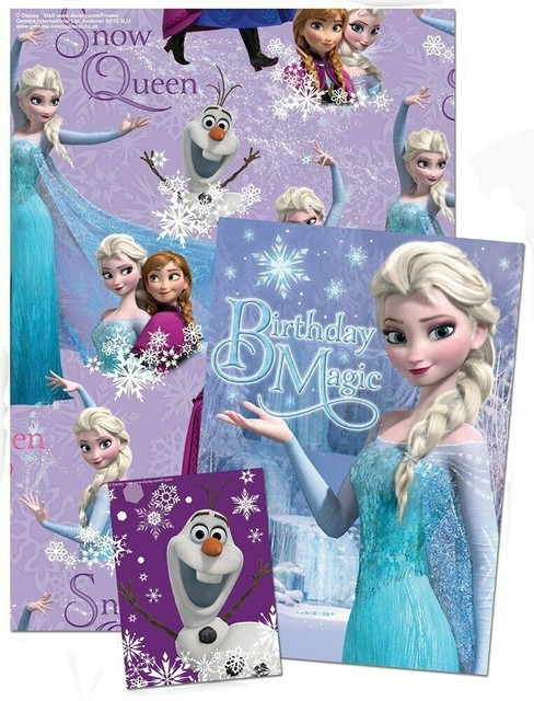Disney Frozen Wrapping Paper - Gift Wrap 2 Sheets 49cm X 70cm Elsa Anna ...