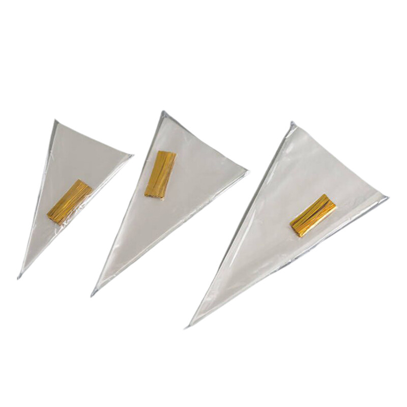 50/100PCS Transparent Candy Bags Triangle Snack Bag Cookie Packaging ...