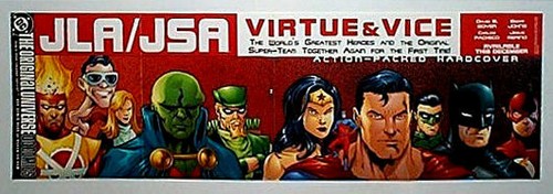 2002 JLA JSA promo poster:Batman,Wonder Woman,Superman,Green Lantern ...