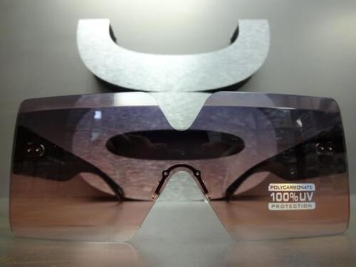 OVERSIZED Modern RETRO SHIELD Style SUN GLASSES Large Frame Flat Lens 5 ...