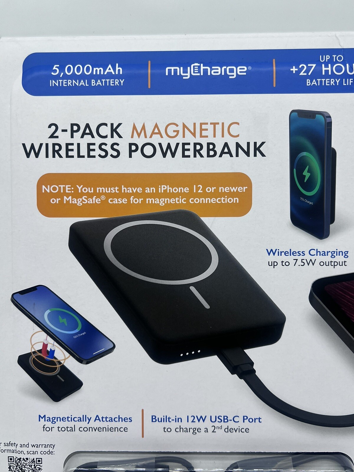 MyCharge Magnetic Wireless 5,000mAh Powerbank - 2 pack - NOB | eBay
