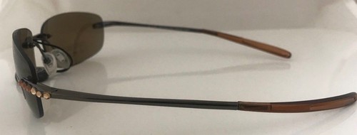 Jimmy Crystal NY Brown Topaz Rimless Spring Temples Sunglasses, Style ...