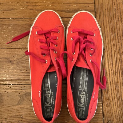 Keds Red Canvas W/ Red Shoestrings W 9.5 | eBay