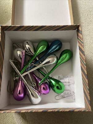 Set of 10 Teardrop Ornaments in Jolly Gift Box | eBay