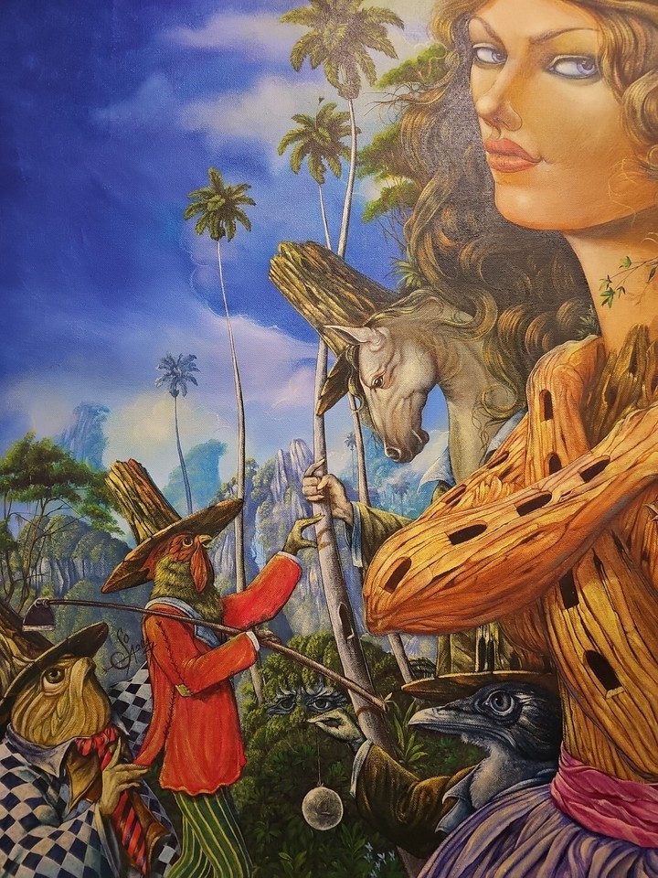 Oil painting Raimundo sosa cuban art 100x80 cm titulo:Mirada Interna ...