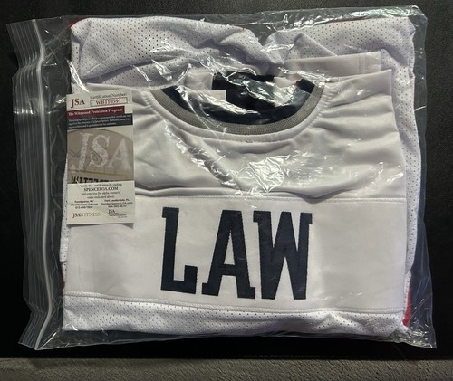 Ty Law Autographed/Signed JSA Authenticated Sticker White Custom Jersey ...