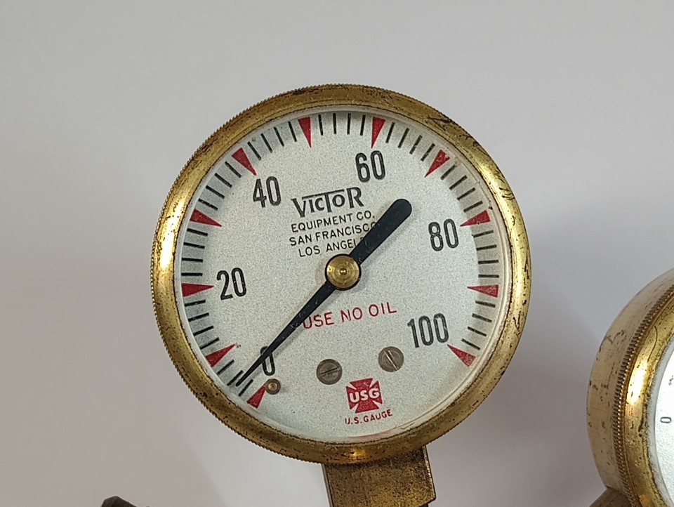 Vintage Victor Oxygen Regulator Model No. SR95 Brass Gauge - Victor ...