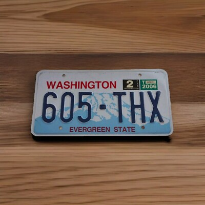 Washington License Plate 2006 Tag 605-THX Mountain Scene Mancave Pub ...