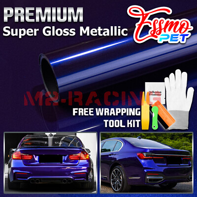 ESSMO PET Super Gloss Metallic Royal Indigo Blue Car Vinyl Wrap Decal ...