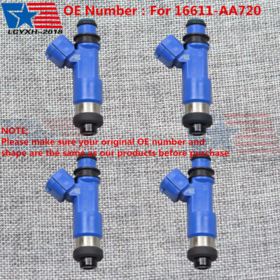 NEW Set of 4 Fuel Injectors for Subaru 16611-AA720 WRX / STI Dark Blue ...