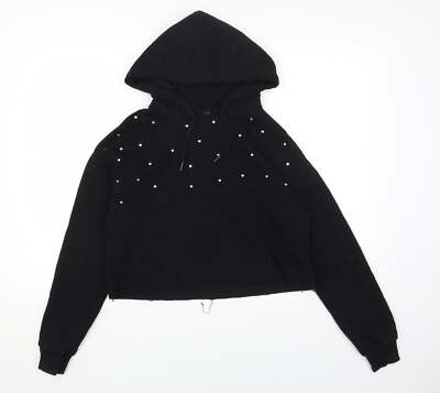 Primark Womens Black Polka Dot Cotton Blend Hoodie Size 2XS | eBay UK