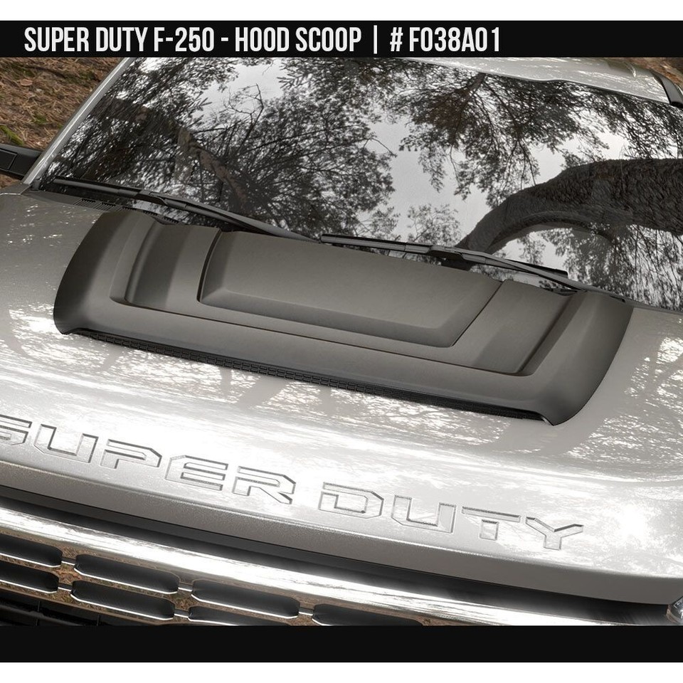 Fits 23-25 F250 F350 Air Design Custom Style Hood Scoop Satin Black NEW ...