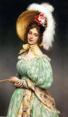 Oil painting Musette-1900-Eugene-de-Blaas-oil-painting young lady ...