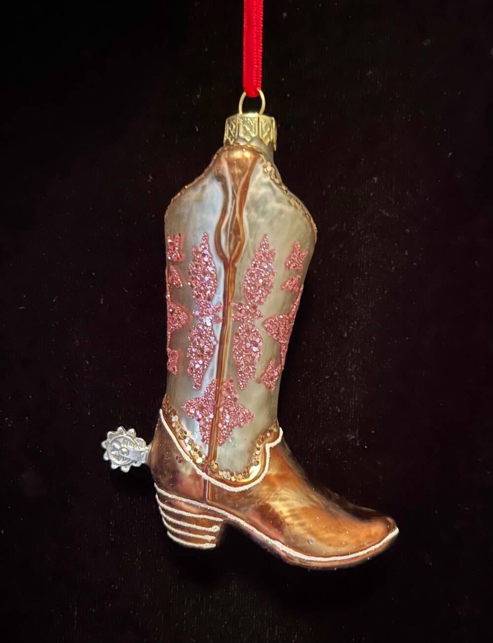 BLOWN GLASS WESTERN COWBOY BOOT~COWGIRL BOOT~CHRISTMAS ORNAMENT~NWT | eBay