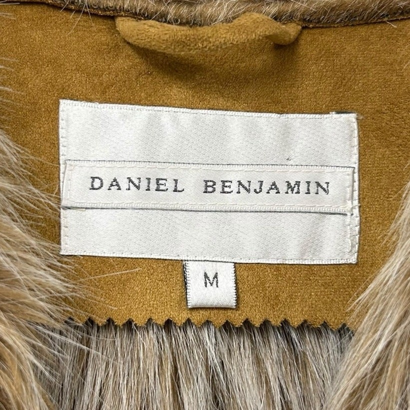 Vintage Daniel Benjamin Tan Suede Faux Fur Lined Tie Front Jacket ...