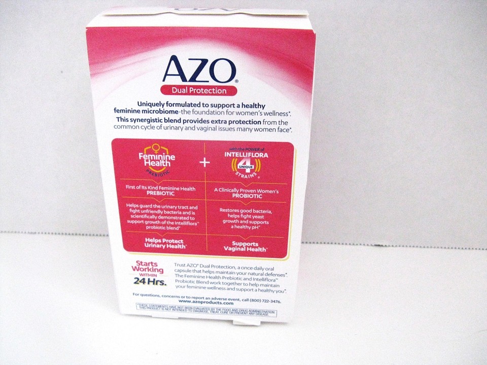 AZO Dual Protection Urinary + Vaginal Support Exp 5/2026 NEW in Package ...