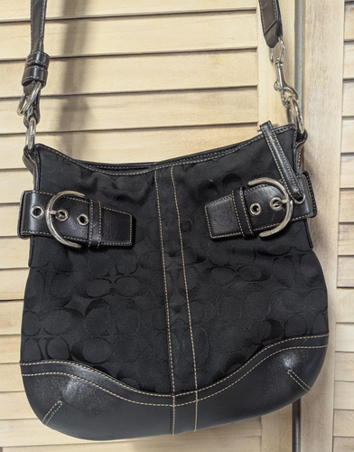 Coach 3574 Black Jacquard Monogram Duffle Shoulder Bag | Crossbody ...