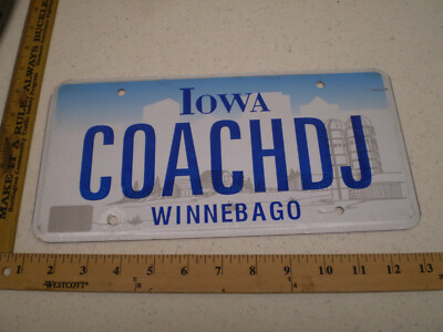 IOWA IA VANITY LICENSE PLATE COACHDJ COACH DJ DAVID JOHN DONALD JAMES ...