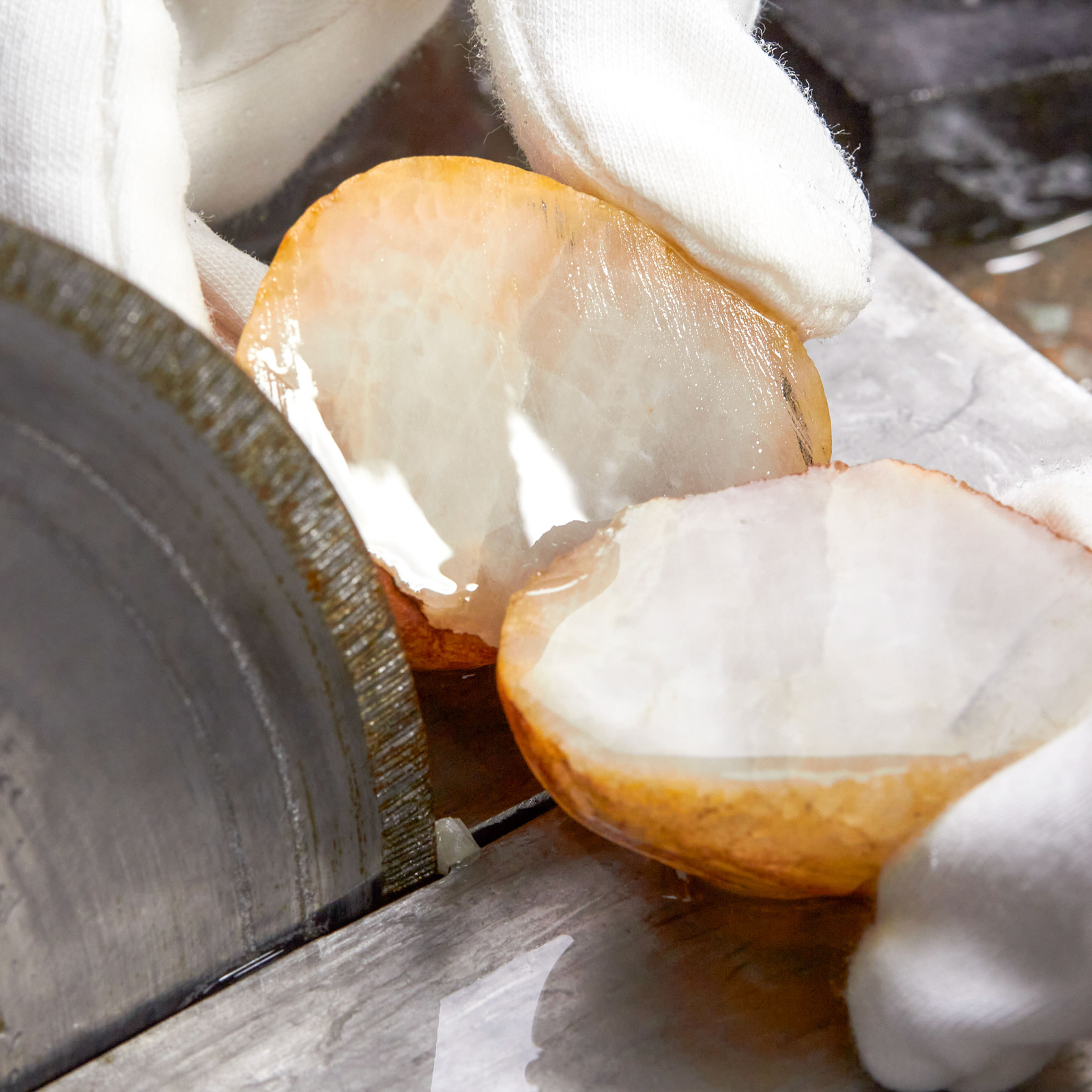 10" inch Notched Rim 2.1mm Diamond Lapidary Rock Slab Saw Blade Arbor ...