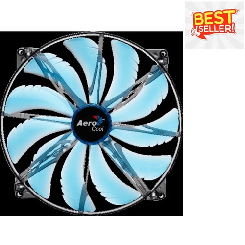 Aerodynamic 200mm Blue LED Fan - 76 CFM Airflow, Silent for Gaming PCs ...