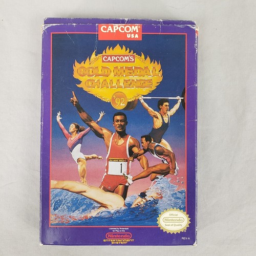 NINTENDO NES GOLD MEDAL CHALLENGE ‘92 Game BOX Capcom No Manual Vg | eBay